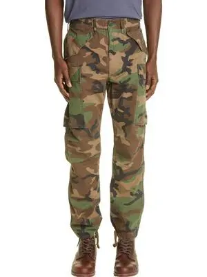 Double Rl Rrl Camo Cotton Ripstop Cargo Pants - Woodland Camo