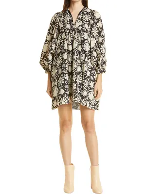 Mille Daisy Long Sleeve Dress Night Bloom