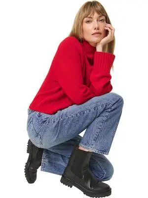 REFORMATION Katerina Lug Sole Chelsea Boot Black Tumbled