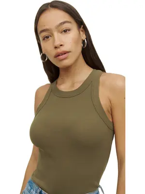 REFORMATION Tasha Tank Top Dark Olive