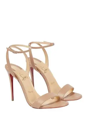 CHRISTIAN LOUBOUTIN Loubigirl 100 Leather Sandals - Beige