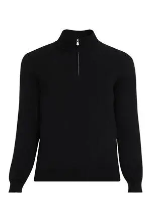 Brunello Cucinelli Cashmere Quarter-Zip Sweater Black
