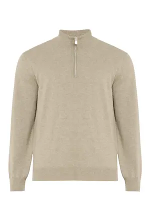 Brunello Cucinelli Cashmere Quarter-Zip Sweater Green