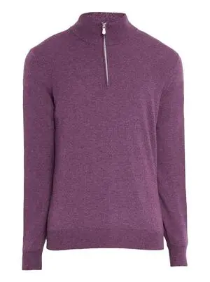 Brunello Cucinelli Cashmere Quarter-zip Sweater - Red