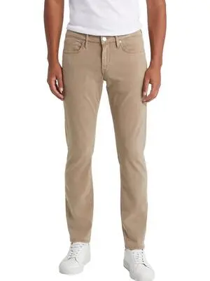 FRAME L'homme Slim Fit Five-pocket Twill Pants - Stone Beige