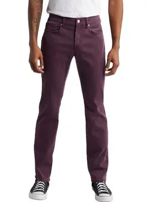 FRAME L'Homme Slim Fit Five-Pocket Twill Pants Wine