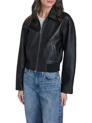LEVI'S Faux Leather Bomber Jacket - Blk Black