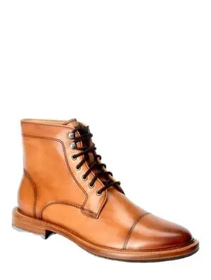 WARFIELD & GRAND Warfield & Grand Ballast Cap Toe Lace-Up Boots Honey