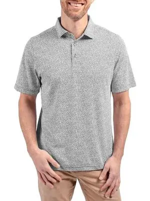 Cutter & Buck Virtue Piqué Botanical Print Polo - Black