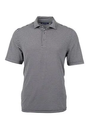 Cutter & Buck Virtue Piqué Stripe Recycled Blend Polo Black