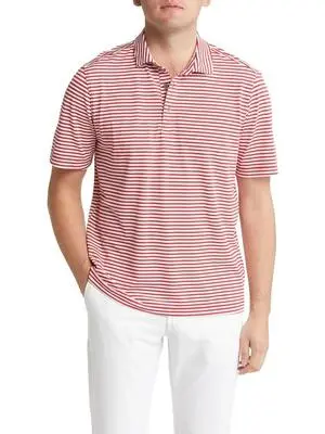 Cutter & Buck Virtue Piqué Stripe Recycled Blend Polo - Cardinal Red
