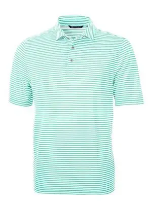 Cutter & Buck Virtue Piqué Stripe Recycled Blend Polo Fresh Mint