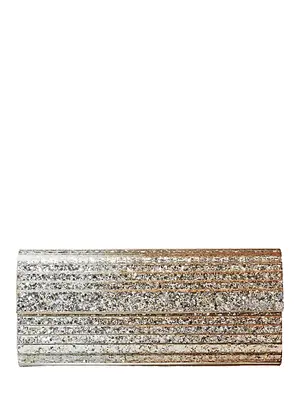 JIMMY CHOO Sweetie Glitter Acrylic Clutch - Rose Gold/silver