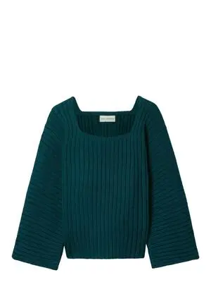 Mara Hoffman Net Sustain Jocelyn Ribbed Organic Cotton-blend Sweater - Blue