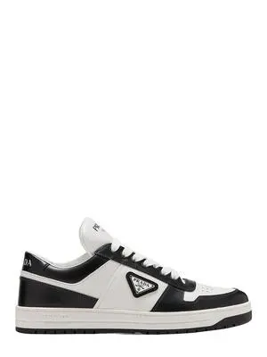 Prada Prada Bicolor Leather Low-Top Court Sneakers White/black