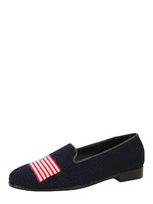 BYPAIGE ByPaige Needlepoint American Flag Flat Navy