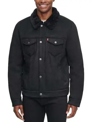 LEVI'S Levi's Faux Shearling Lined Trucker Jacket Black/black