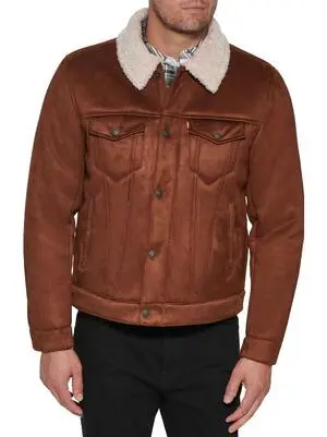 LEVI'S Levi's Faux Shearling Lined Trucker Jacket Brown