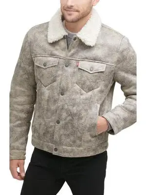 LEVI'S Levi's Faux Shearling Lined Trucker Jacket Grey
