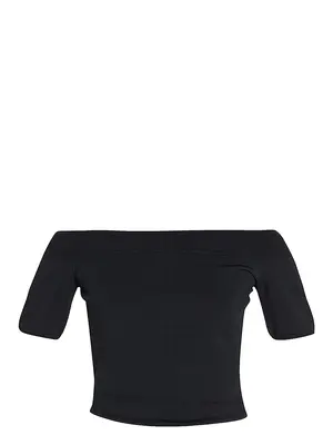 Alexander McQueen Knit Off-the-shoulder Top - Black