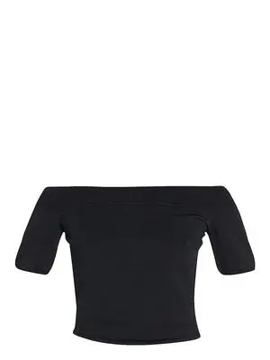 Alexander McQueen Knit Off-the-shoulder Top - Black
