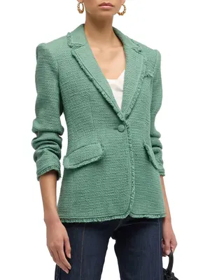 Cinq À Sept Cinq A Sept Khloe Boucle Blazer Frosty Spruce