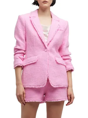 Cinq À Sept Cinq A Sept Khloe Boucle Blazer Pink Lemonade