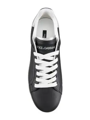 Dolce & Gabbana Leather Low-top Sneakers - Black/silver