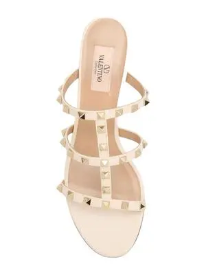 Valentino Garavani Rockstud Caged 60mm Slide Sandals - Ivory