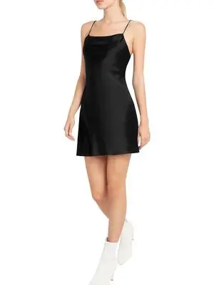 Alice + Olivia Harmony Mini Slip Dress - Black