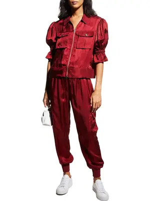 Cinq À Sept Cinq A Sept Holly Sateen Jacket Cranberry