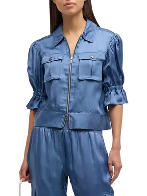 Cinq À Sept Cinq A Sept Holly Sateen Jacket Indigo