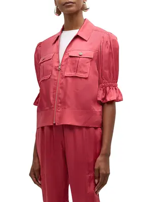 Cinq À Sept Cinq A Sept Holly Sateen Jacket Sour Cherry