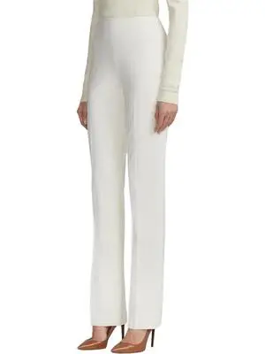 Ralph Lauren Alandra Straight-leg Wool Pants - Ivory