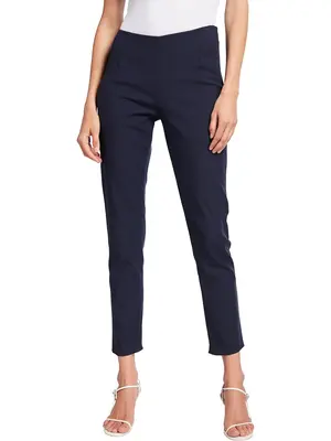 Lela Rose Lela Rose Catherine Slim-Leg Ankle Pants Navy