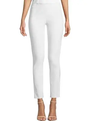 Lela Rose Catherine Slim-leg Ankle Pants - White