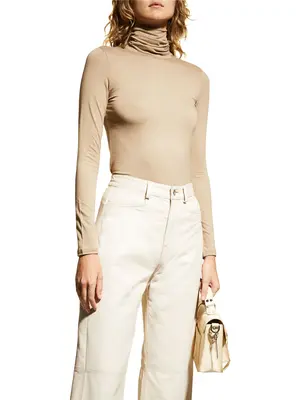 Majestic Filatures Majestic Filatures Viscose Jersey Turtleneck Cigar