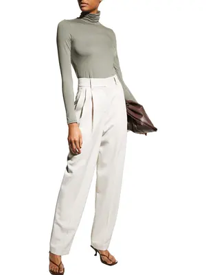 Majestic Filatures Majestic Filatures Viscose Jersey Turtleneck Graphite