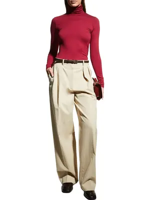 Majestic Filatures Majestic Filatures Viscose Jersey Turtleneck Grenat