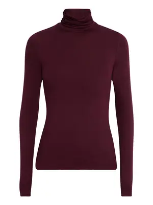Majestic Filatures Majestic Filatures Viscose Jersey Turtleneck Prune