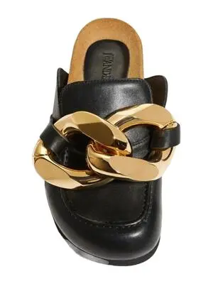 JW Anderson Chunky Napa Chain Slide Mules - Black