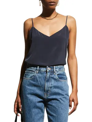 L & APOS;AGENCE L'Agence Jane Silk Tank Navy