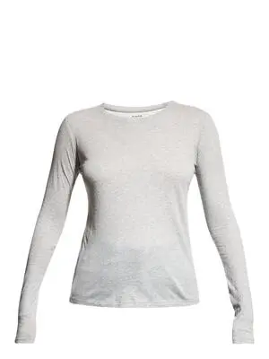 Vince Vince Essential Long-Sleeve Crewneck T-Shirt Gray