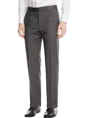 Emporio Armani Emporio Armani Basic Flat-Front Trousers Gray