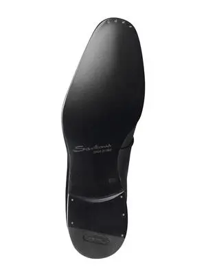 Santoni Isogram Patent Leather Derby Shoes - Black