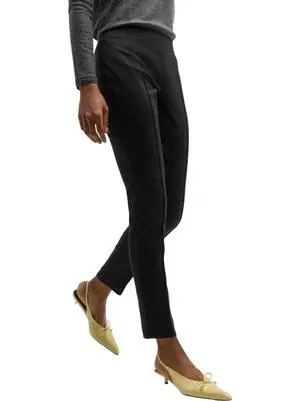Akris Melissa Techno Slim Straight Leg Pants - Black