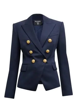 Balmain Balmain Classic Double-Breasted Blazer Navy