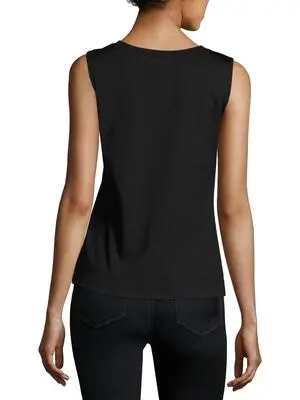 Lafayette 148 New York Stretch Cotton Tank - Black