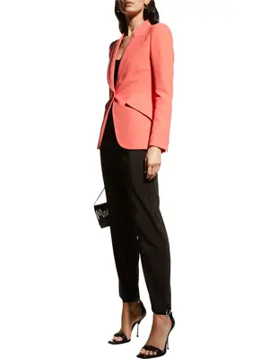 Alexander McQueen Classic Single-breasted Suiting Blazer Coral