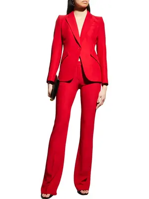 Alexander McQueen Classic Single-breasted Suiting Blazer Red